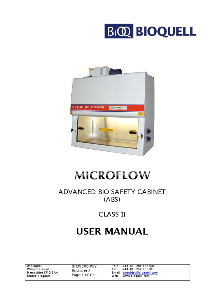 ABS Class II Operator Manual | PDF | Duct (Flow) | Ultraviolet