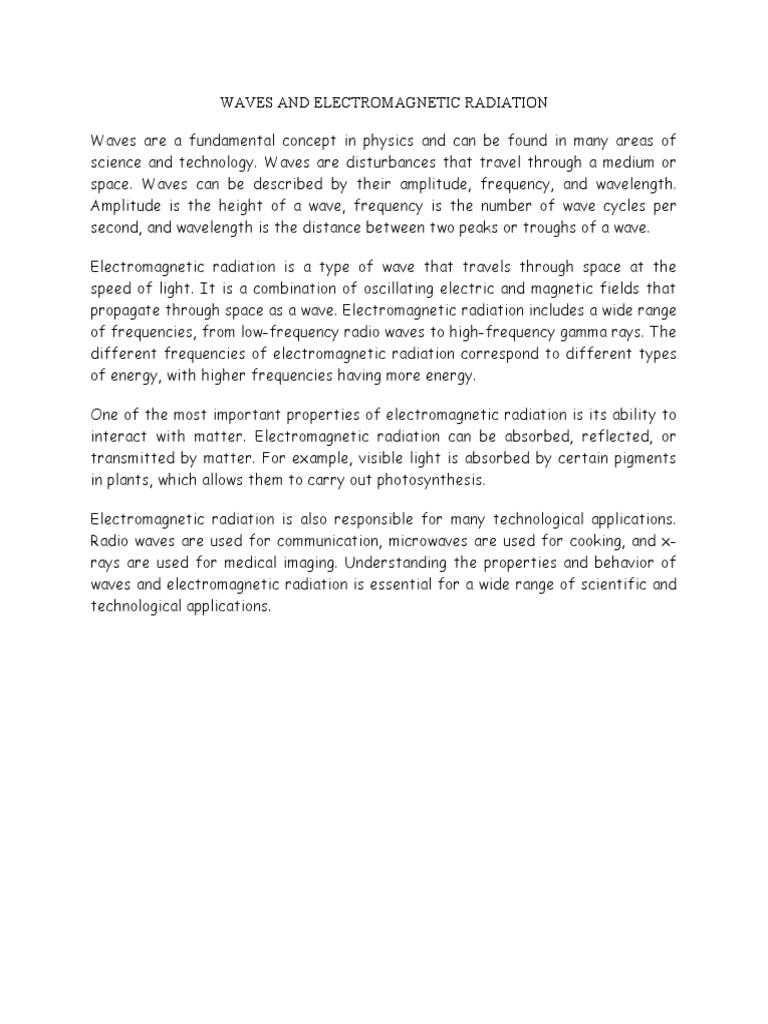 Unit-5 (Waves and Electromagnetic Radiation) | PDF