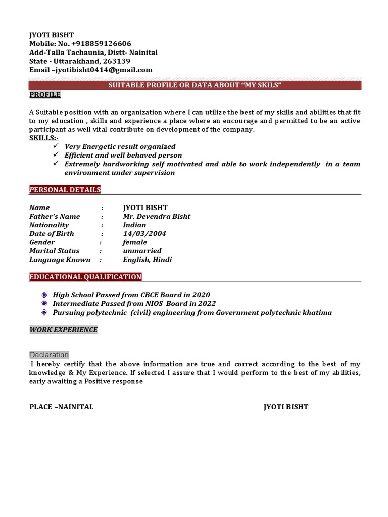 Jyoti Resume | PDF