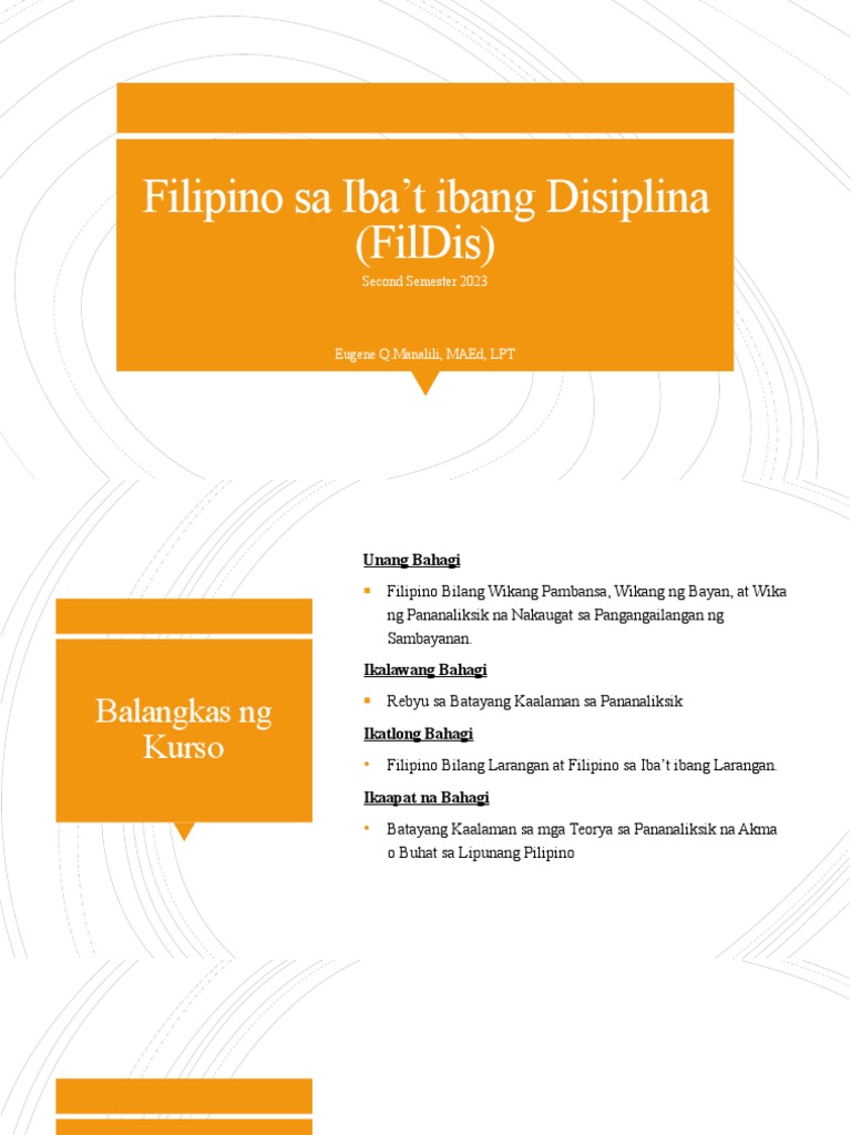 Filipino Sa Ibat Ibang Disiplina FilDis | PDF