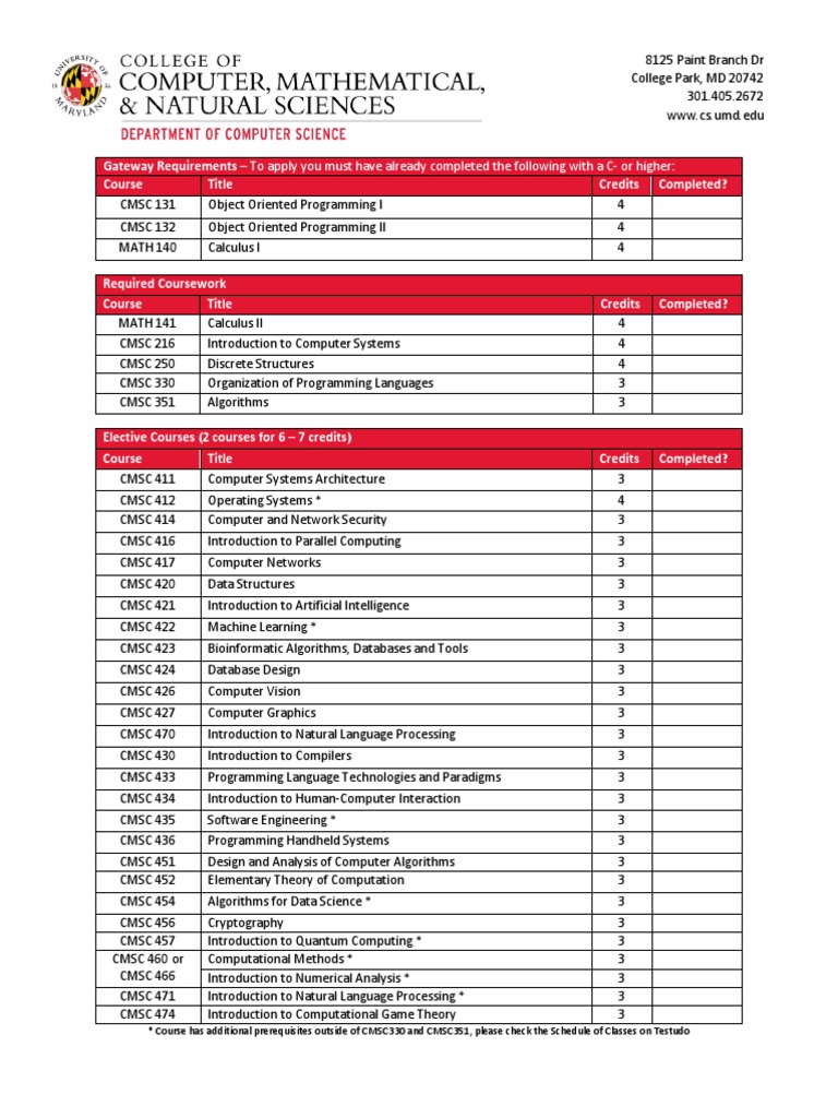 Computer Science Course Requirements | PDF | Computing | Computer ...
