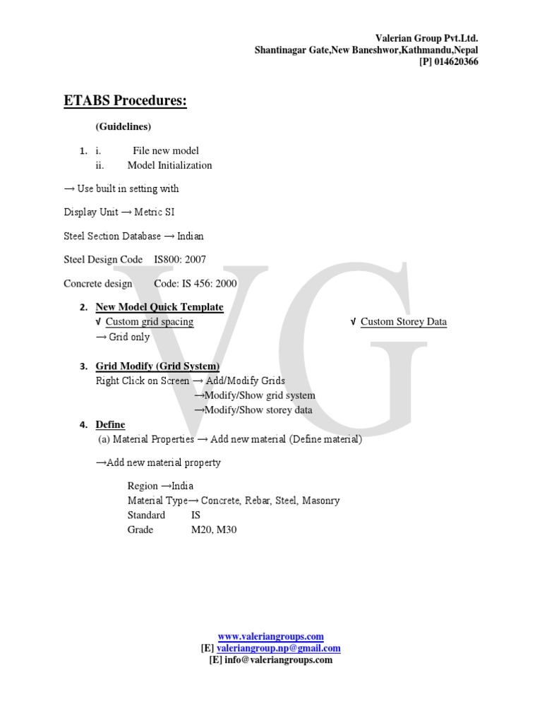 Etabs Procedure For Static Analysis & Dynamic (Basic) Analysis | PDF ...