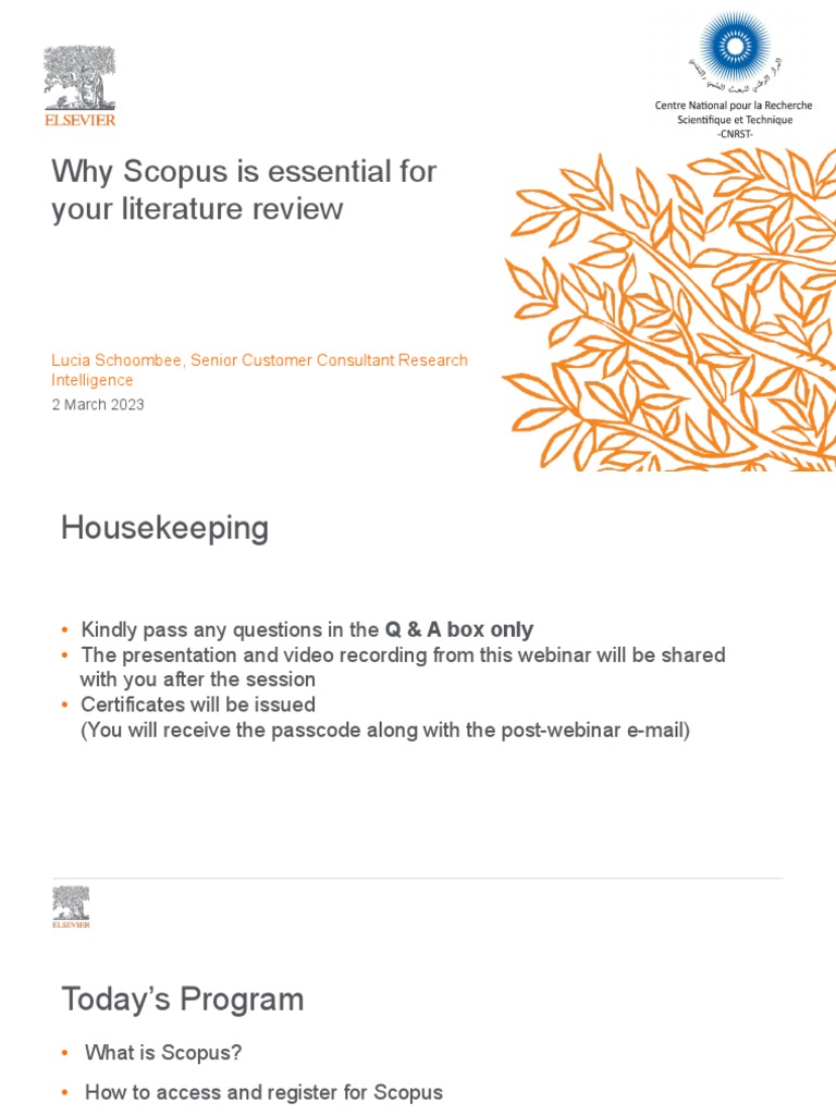 Scopus: Essential for Literature Reviews | PDF | Open Access | Academic ...