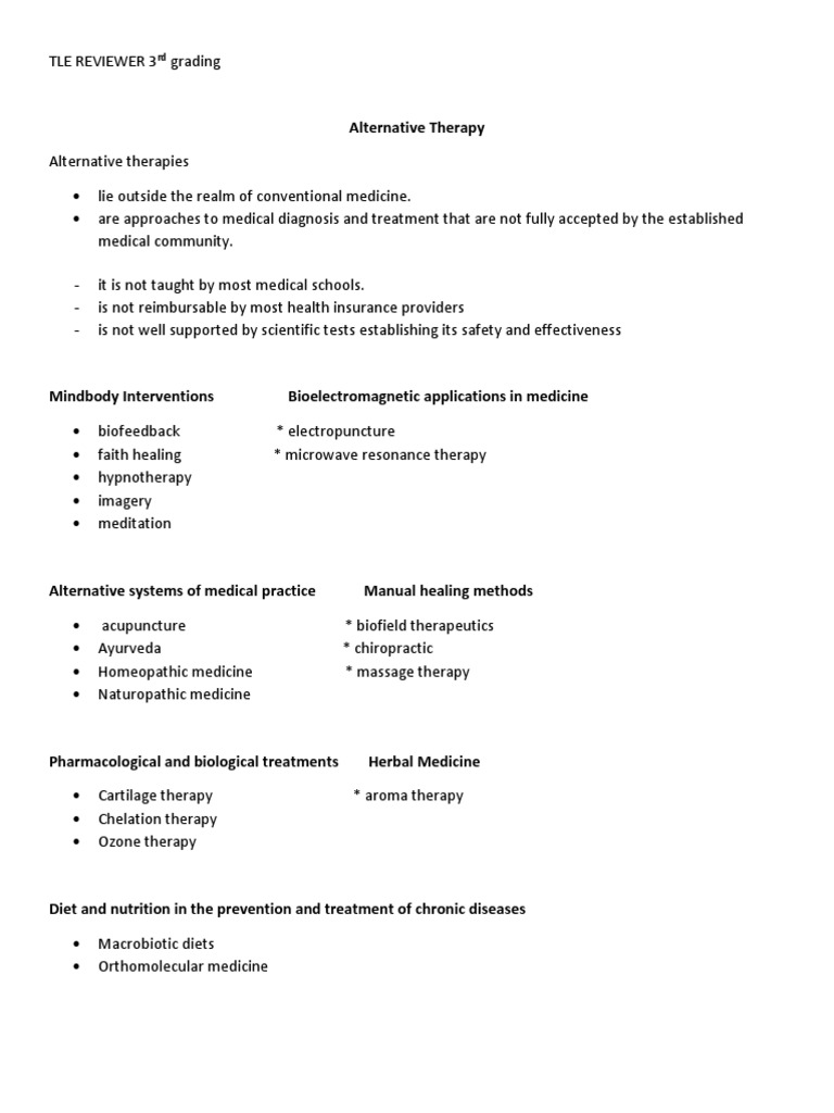 TLE REVIEWER 3rd Grading | PDF | Alternative Medicine | Medicine