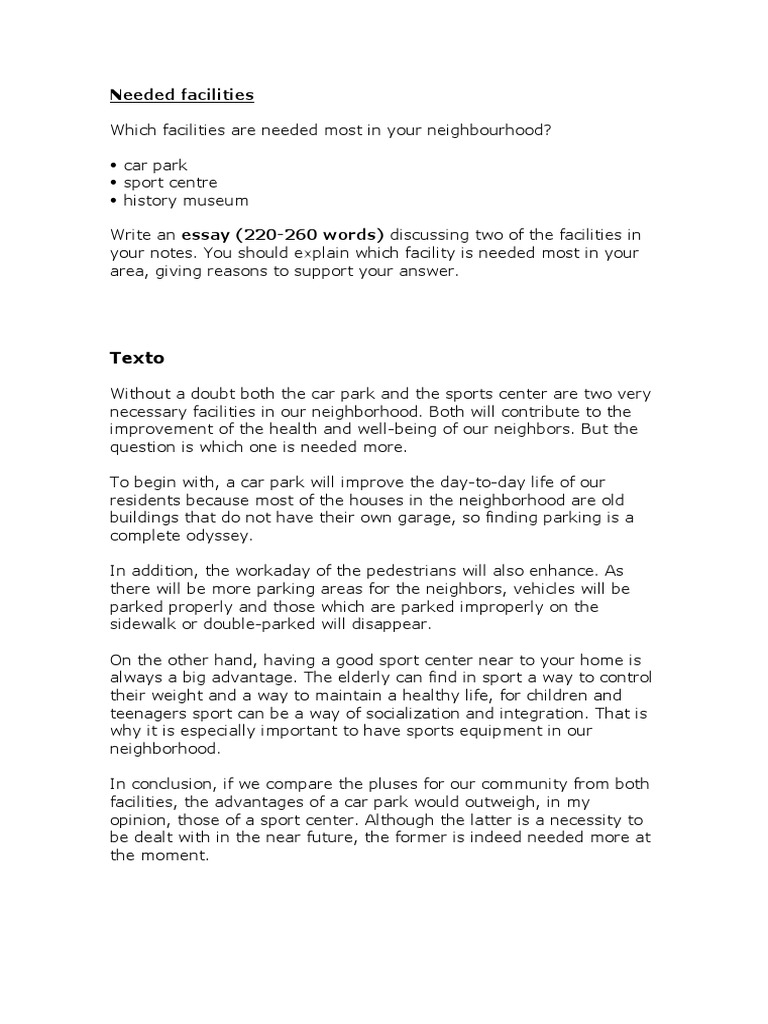 Neighborhood Facility Needs | PDF | Home & Garden