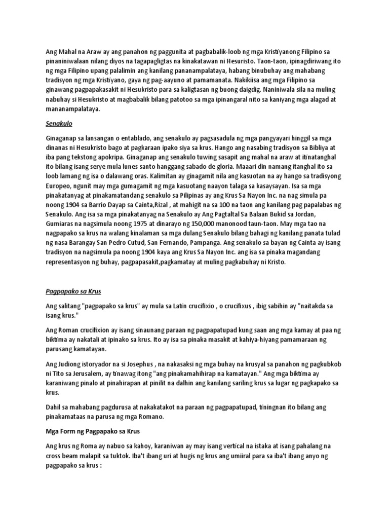 Senakulo at Pagpapako Sa Krus | PDF