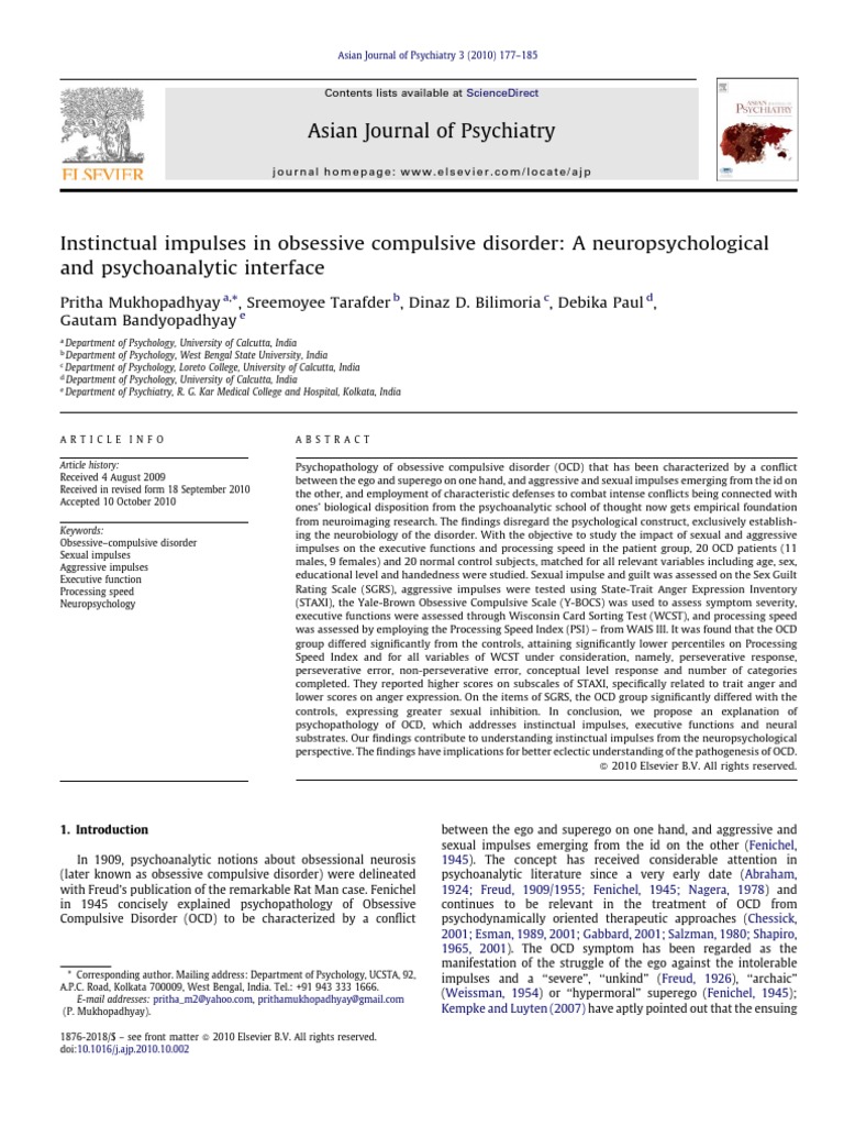 A Neuropsychological | PDF | Obsessive–Compulsive Disorder | Id