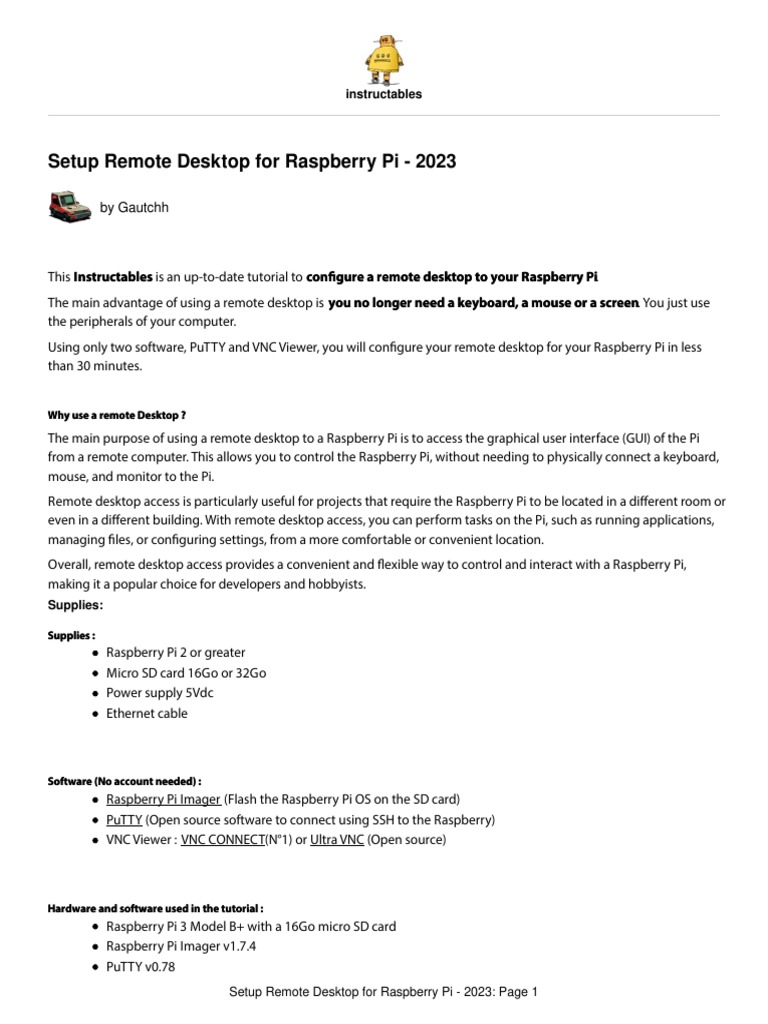 Setup Remote Desktop For Raspberry Pi 2023 | PDF