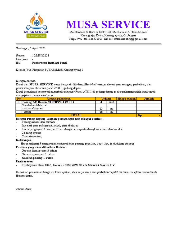 Contoh Penawaran | PDF