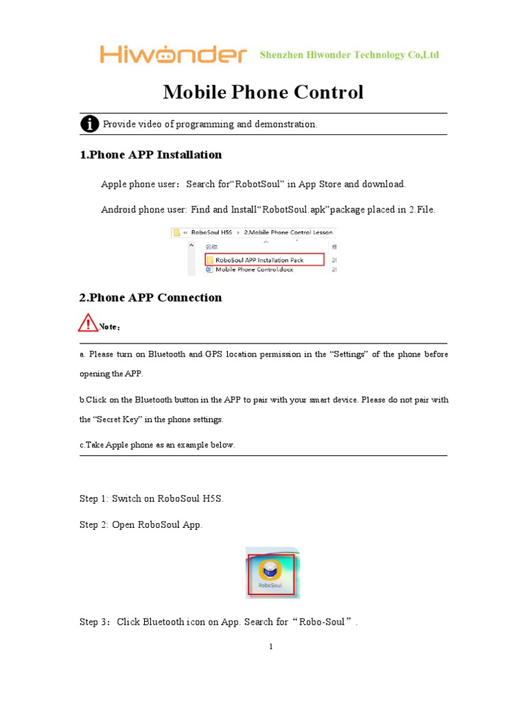 Mobile Phone Control | PDF | Mobile App | Bluetooth