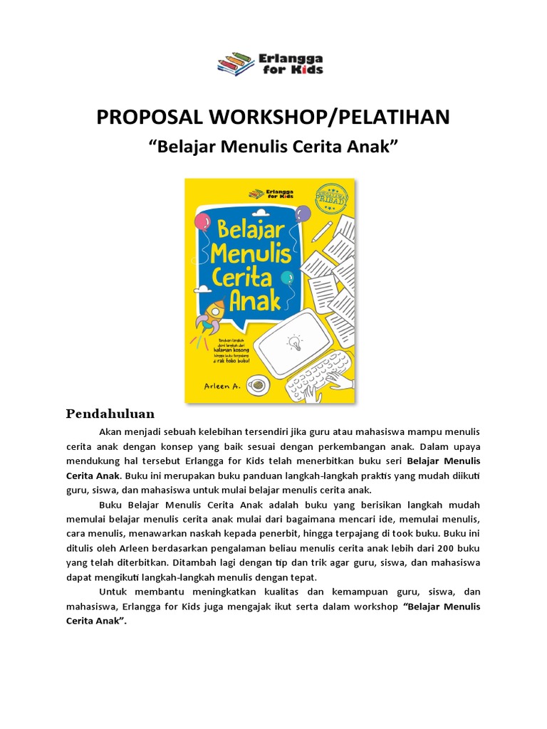 Proposal Workshop Belajar Menulis Cerita Anak | PDF