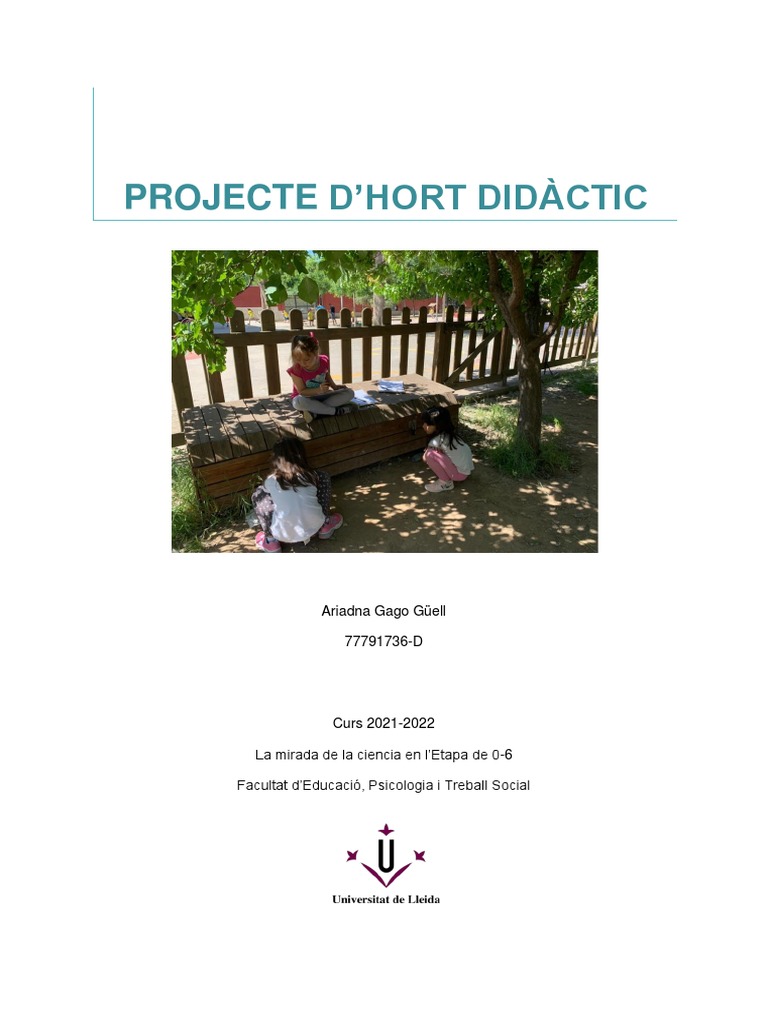 Proposta D'hort Didàctic | PDF