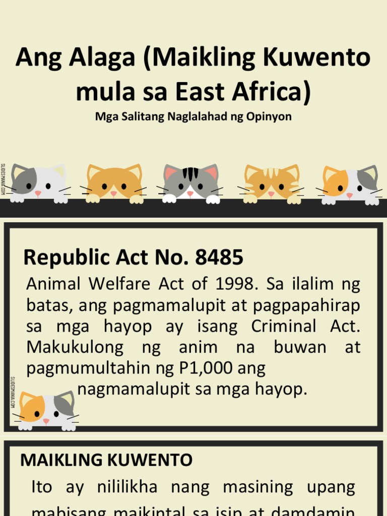 Ang Alaga (Maikling Kuwento Mula Sa East Africa) : Mga Salitang ...