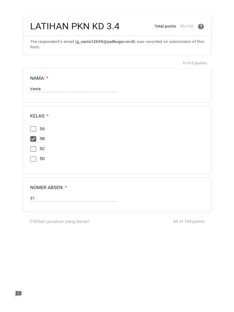 Van LATIHAN PKN KD 3.4 | PDF