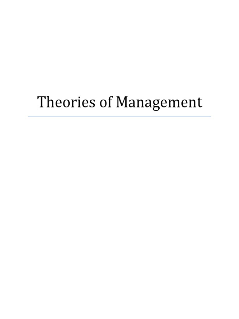 Scientific Management Theory Overview | PDF