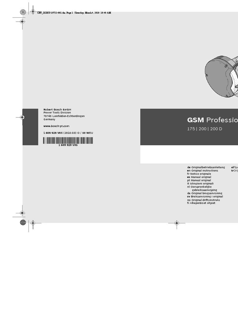 Manual Bosch GSM 200 D Professional | PDF