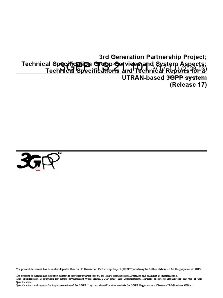 3GPP TS 21.101 | PDF | 3 Gpp | Specification (Technical Standard)