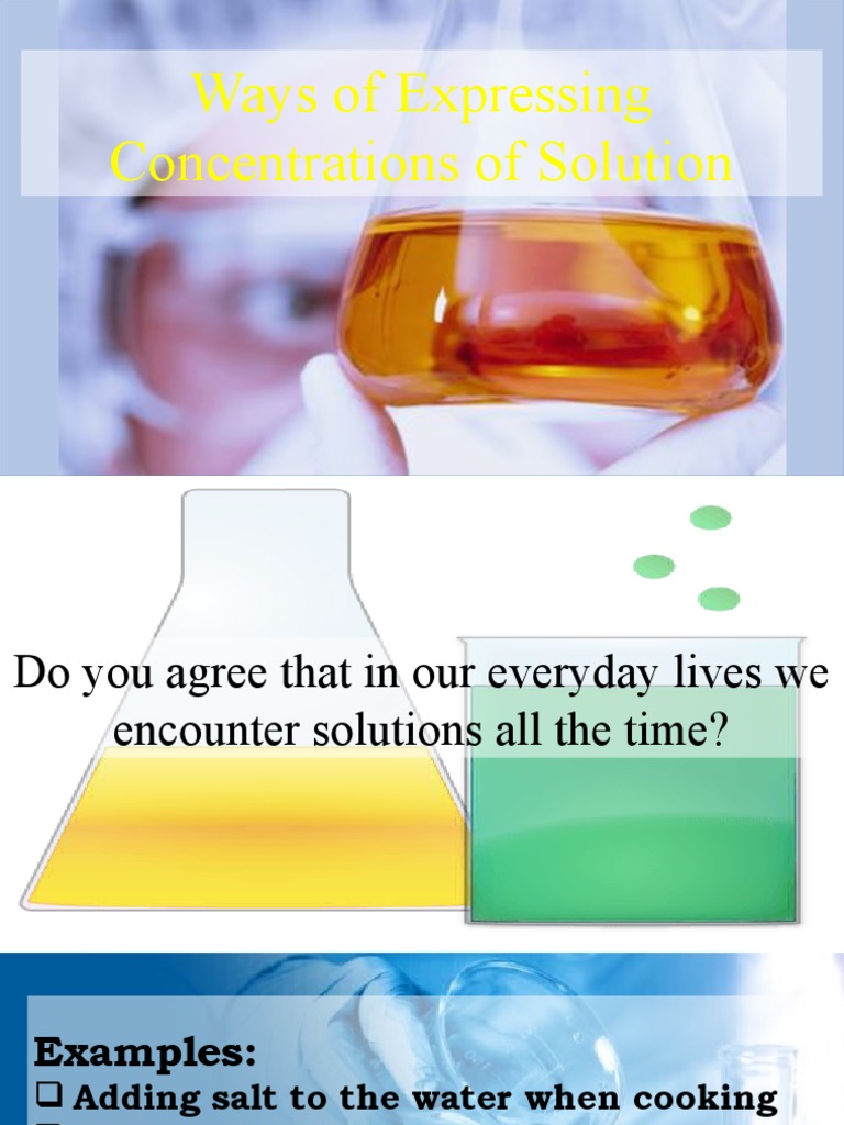 Ways of Expressing Concentrations of Solution | PDF | Mole (Unit ...