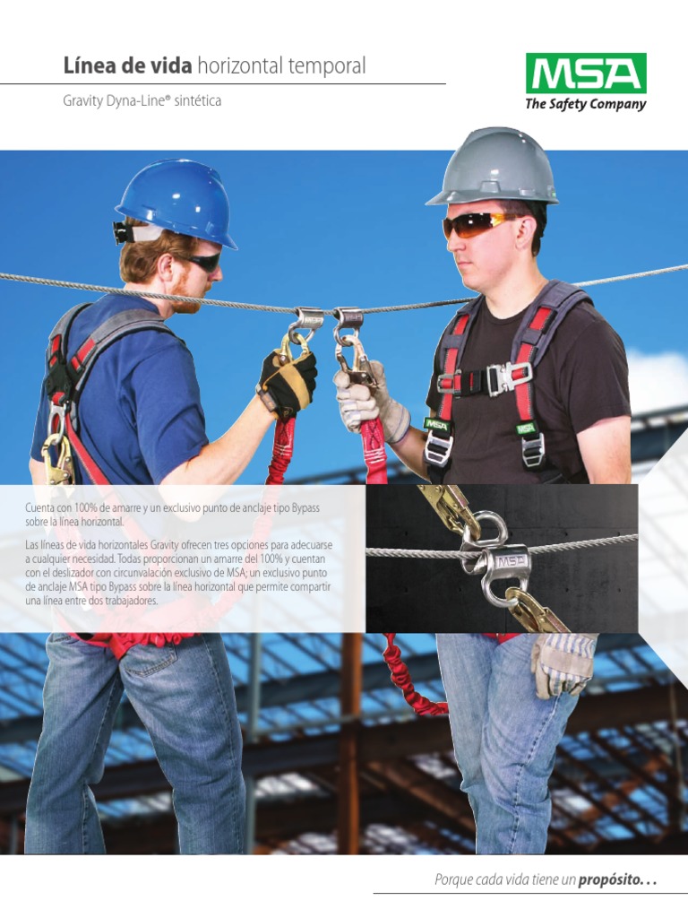 Línea de Vida Horizontal Temporal: Gravity Dyna-Line® Sintética | PDF ...