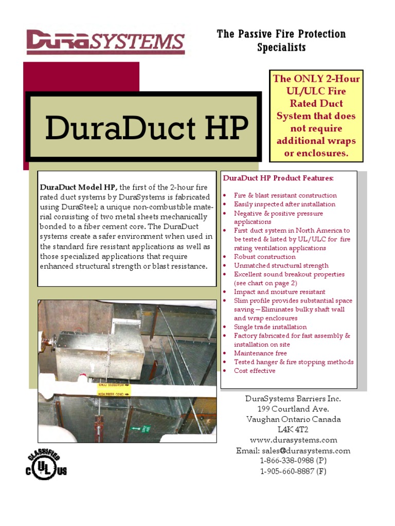 DuraSystems - DuraDuct HP Brochure | Duct (Flow) | Screw