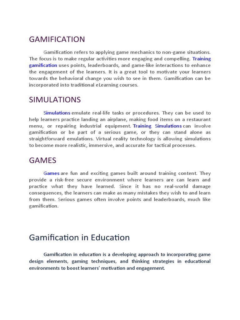 GAMIFICATION | PDF | Simulation | Learning