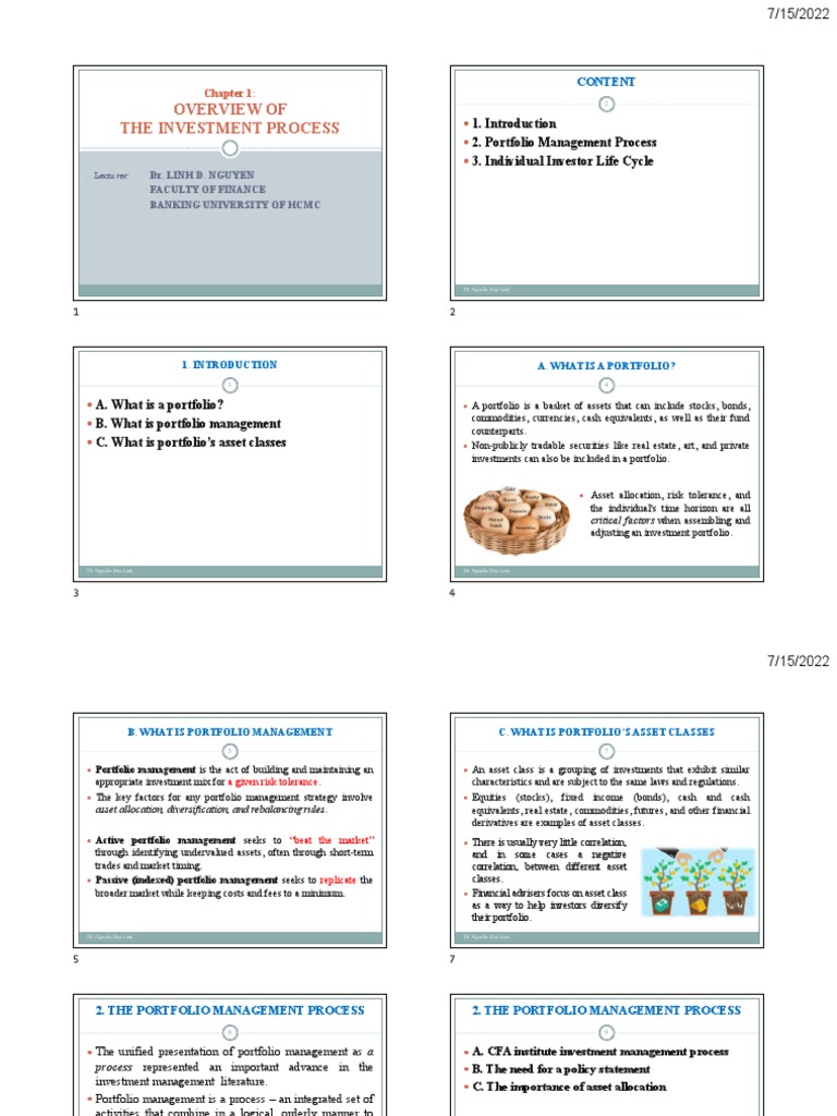 Overview of The Investment Process: 2. Portfolio Management Process 3 ...
