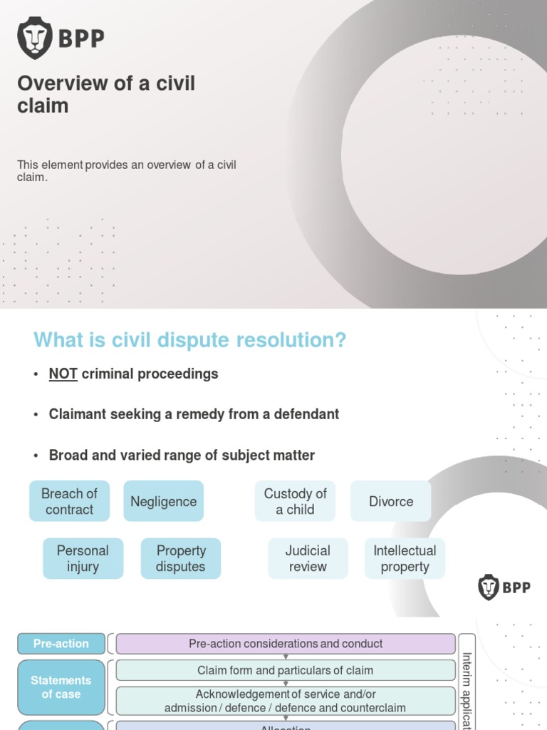 Overview of Civil Claims Process | PDF | Discovery (Law) | Negligence
