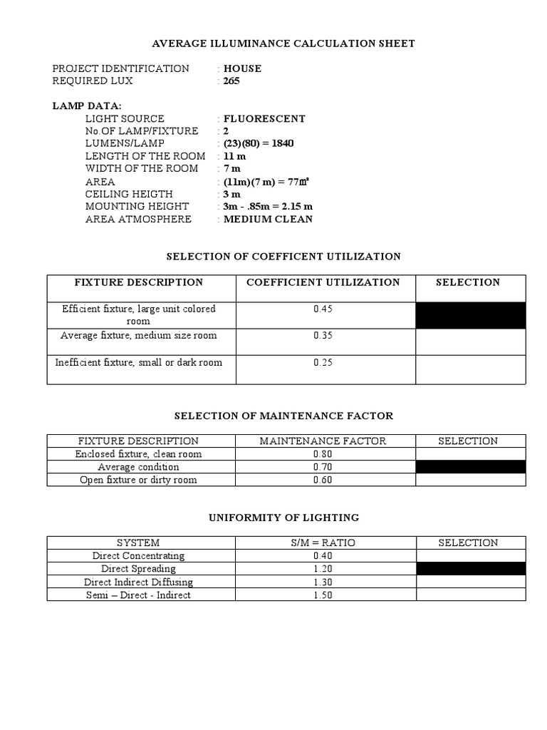 Calculation House | PDF | Equipment | Interior Design