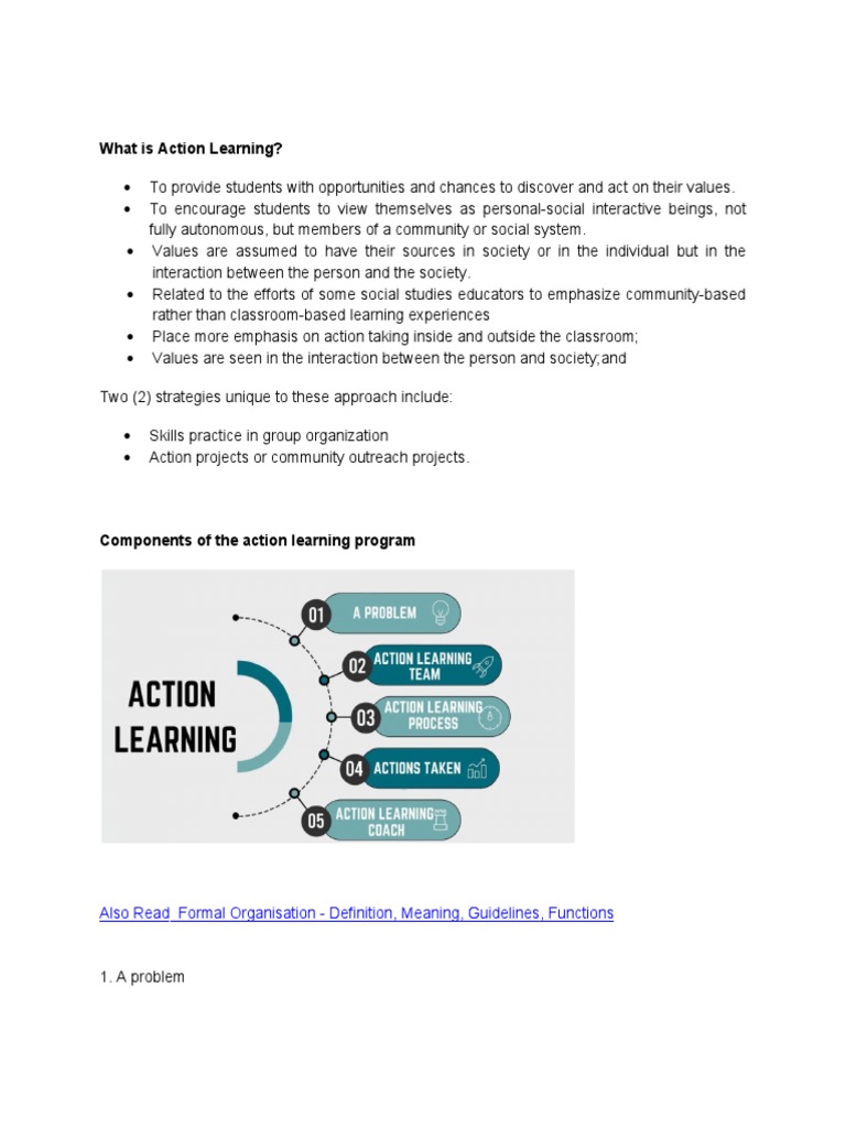 Components of The Action Learning Program | PDF | Learning | Cognition