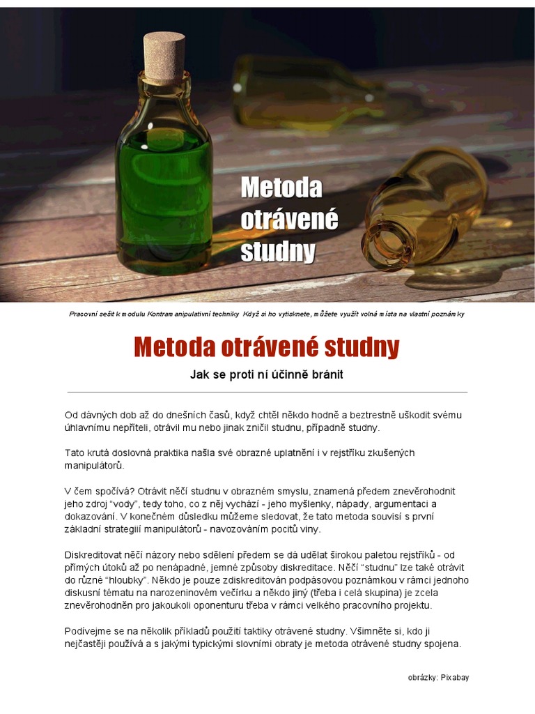 Metoda Otrávené Studny A Kontramanipulace Proti Ní | PDF