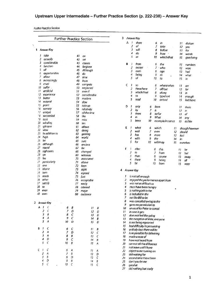 Further Practice Section Answer Key | PDF | Teaching Methods & Materials | Technology & Engineering