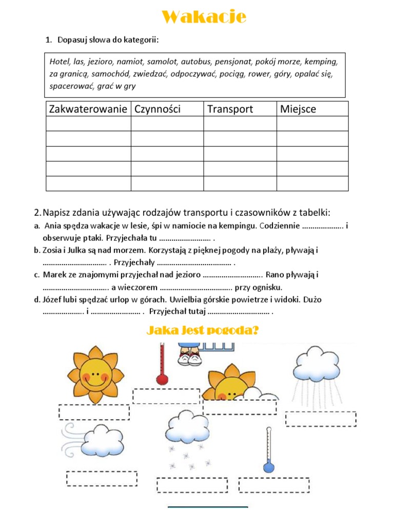 Polski A1 Wakacje I Pogoda | PDF