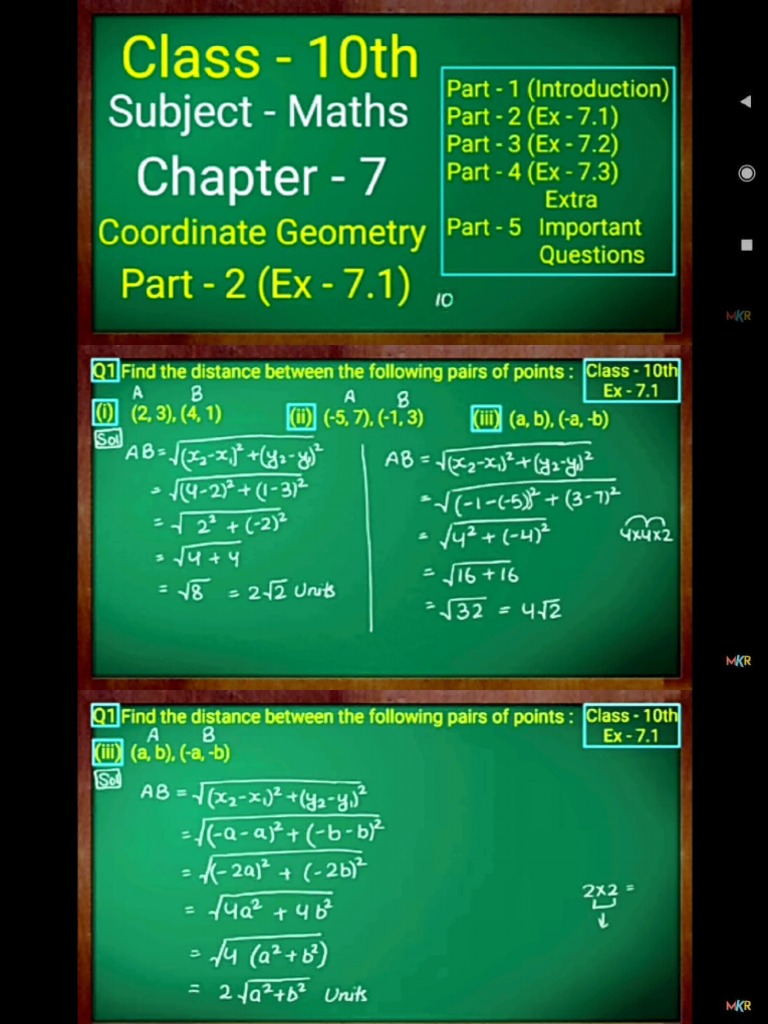Class 10th Maths Chapter 7 Coordinate Geometry Important Questions | PDF | Triangle Geometry ...