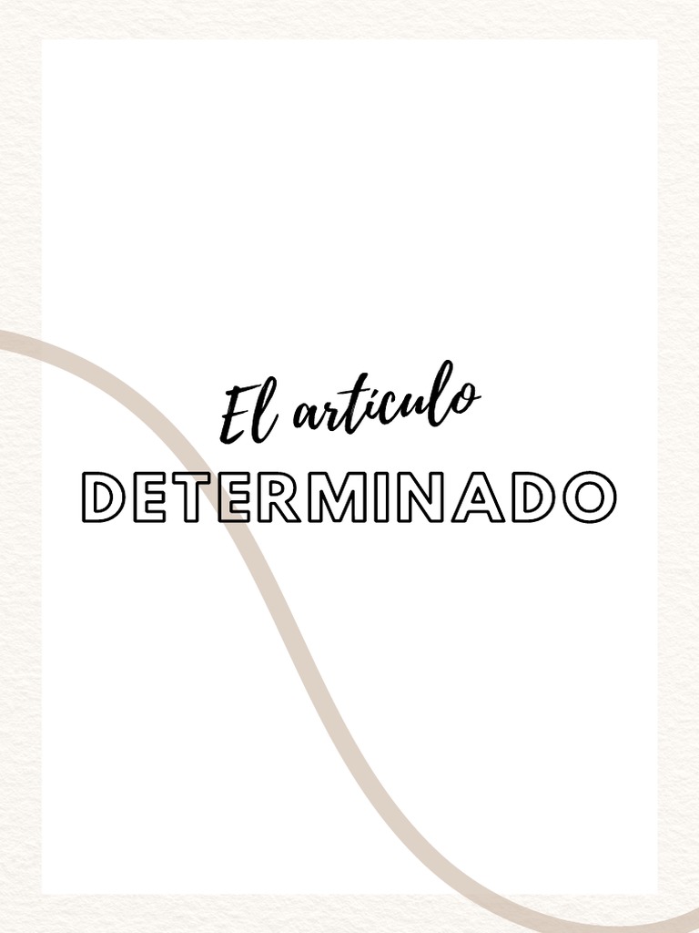 El Artículo: Determinado | PDF | Lingüística