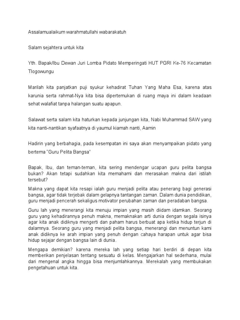 Pidato Guru | PDF | Karier & Perkembangan