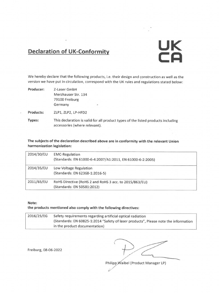 UKCA Declaration | PDF