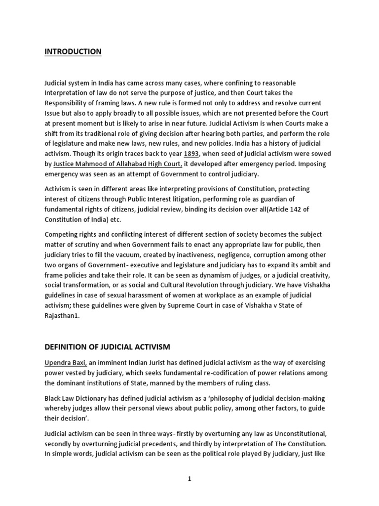 Judicial Activism In India Explained Pdf Judiciaries Supreme Courts