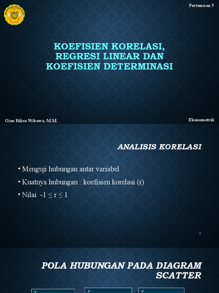 Koefisien Korelasi, Regresi Linear Dan Koefisien Determinasi | PDF