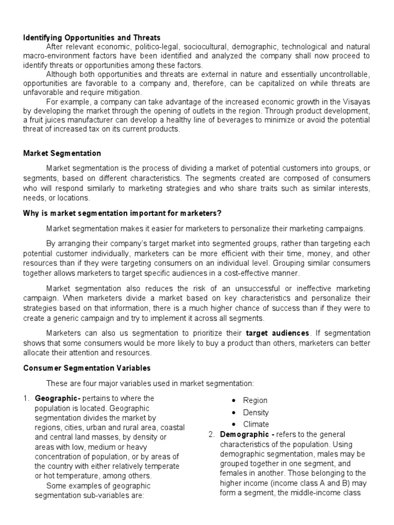 Marketing Notes (Finals) | PDF | Marketing | Market Segmentation