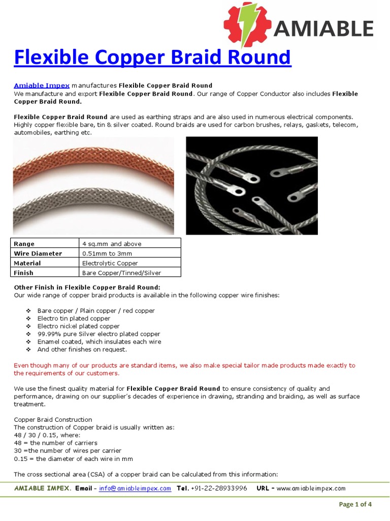 Flexible Copper Braid Round | PDF | Physical Sciences | Chemical Substances