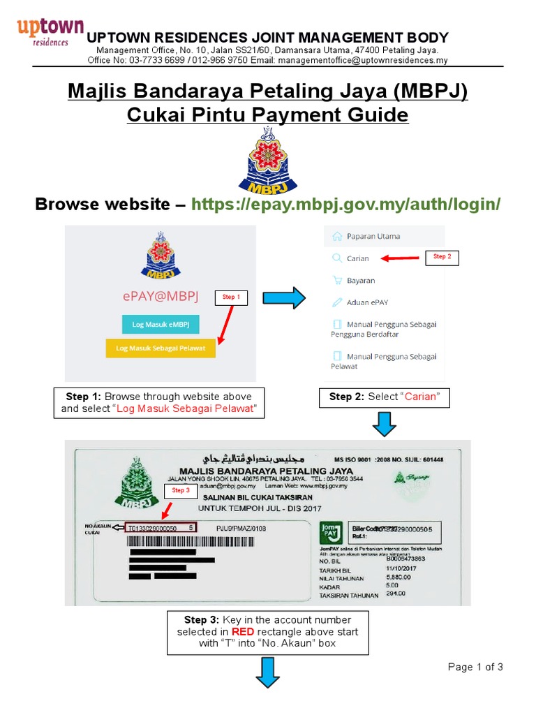 MBPJ Assessment Payment Guide | PDF | Service Industries | Payments