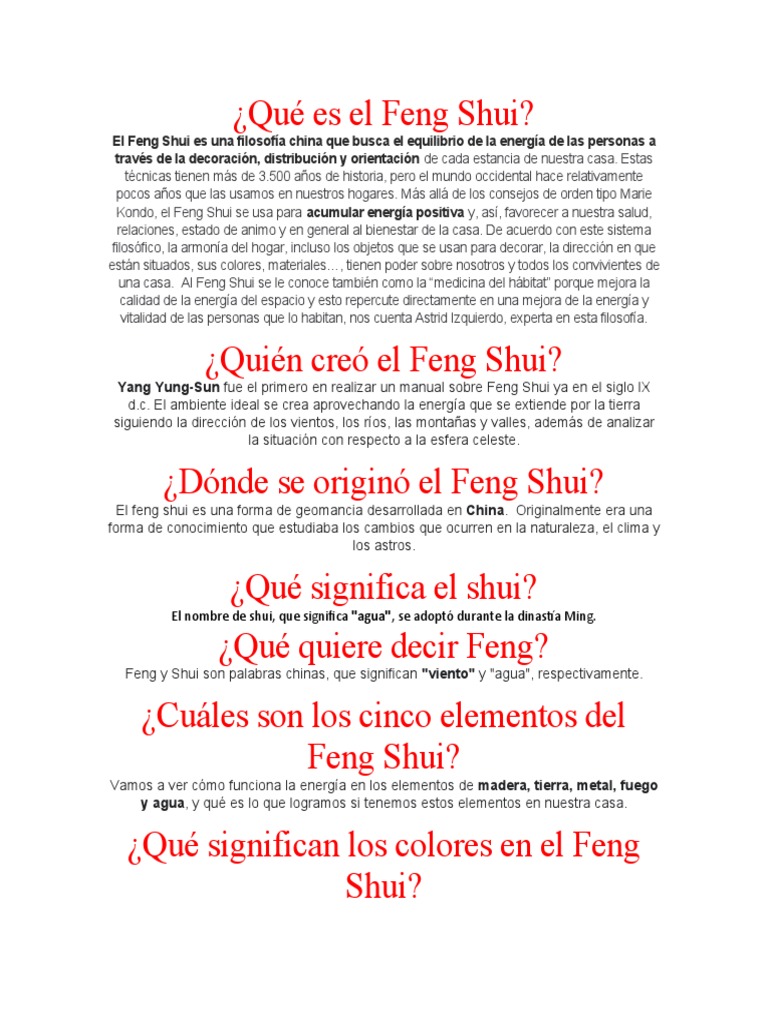 Qué Es El Feng Shui | PDF | Feng Shui | China