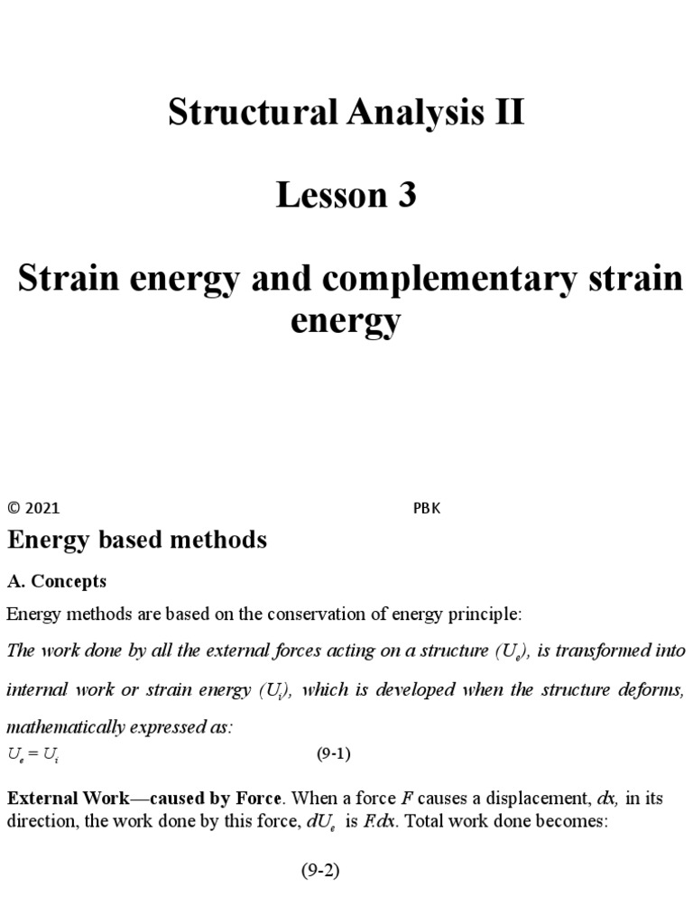 Lesson 3a - Structural Analysis II | PDF | Elasticity (Physics) | Force