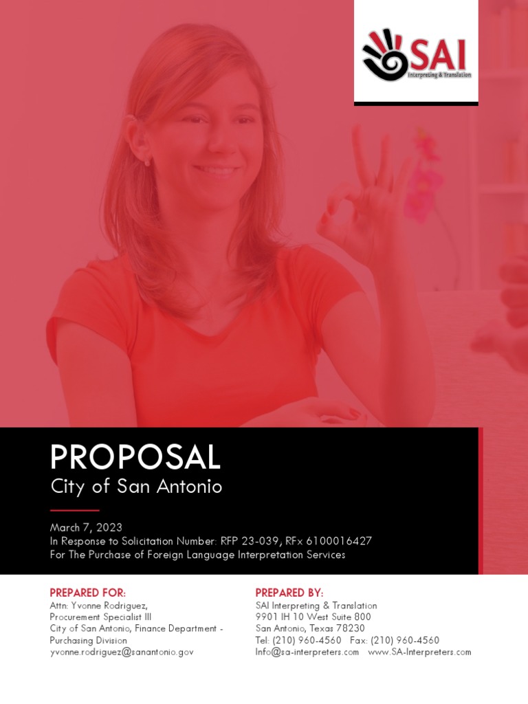 SAI Interpreting - Translation Proposal | PDF | Language Interpretation ...