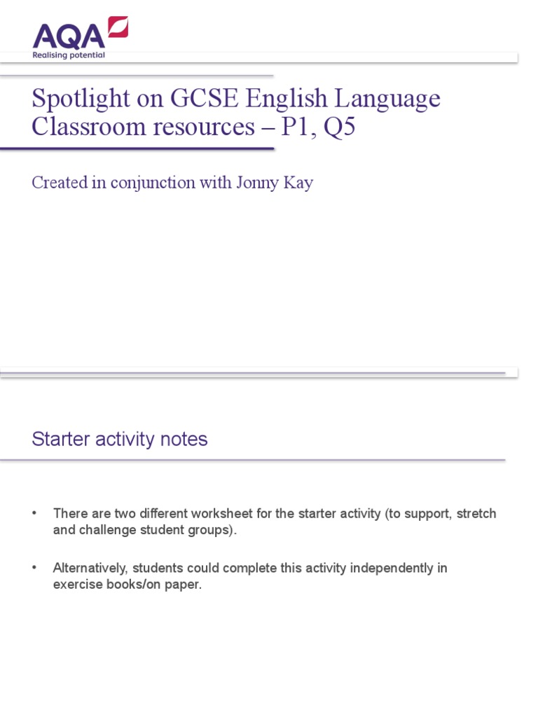 P1 Q5 Classroom Resources v1.0 | PDF | Cognition | Linguistics