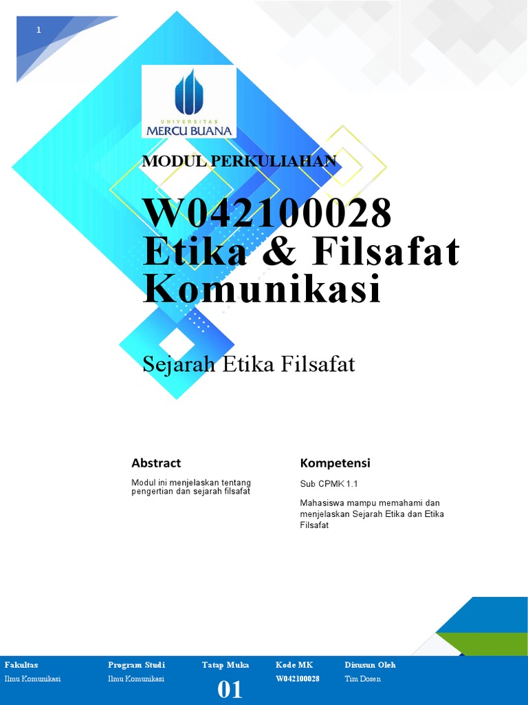 Modul 01 - Sejarah Etika Filsafat | PDF