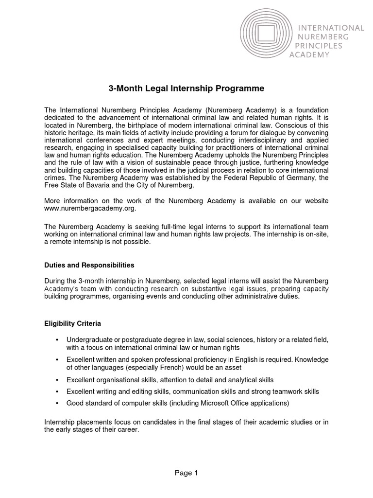 Nuremberg | PDF | Internship | Job Hunting