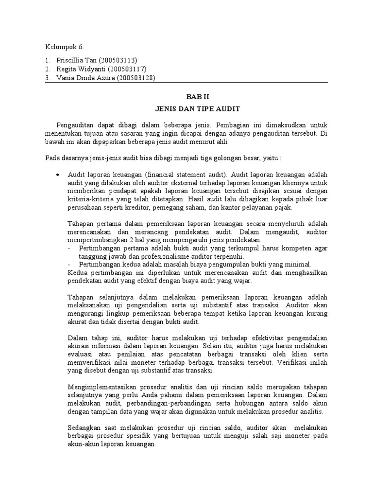 Bab 2 Auditing Ii | PDF