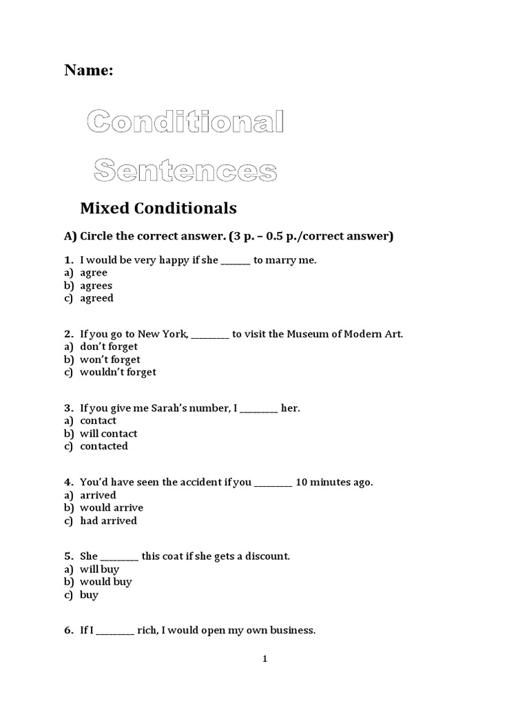 Test Conditionals | PDF