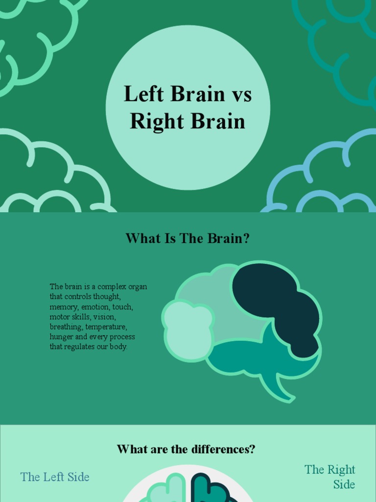 Brain Infographics: Left vs Right | PDF | Brain | Cerebral Cortex